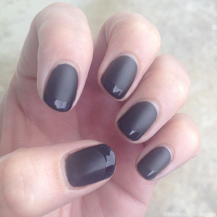 Matte Black French Tip Nails